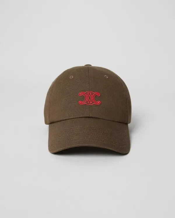Celine Triomphe Richelieu Cap In Light Cotton Twill