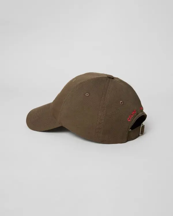 Celine Triomphe Richelieu Cap In Light Cotton Twill