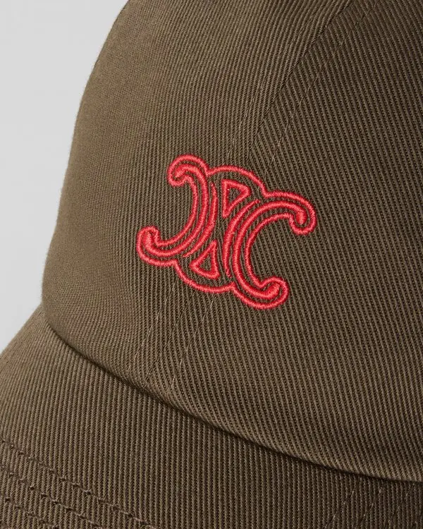 Celine Triomphe Richelieu Cap In Light Cotton Twill