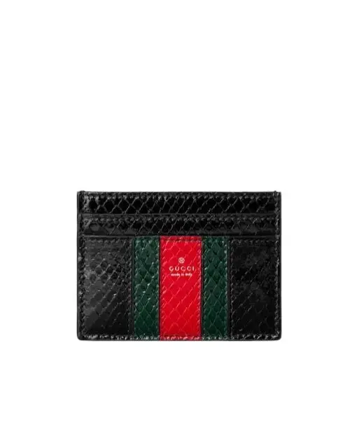 Gucci Web Trademark Card Case - Black