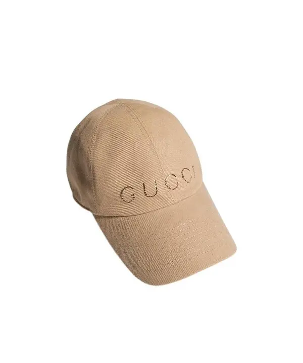 Gucci Printed Buttonless Crown Baseball Hat - Camel