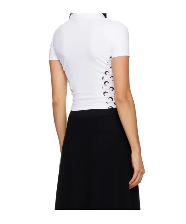 MARINE SERRE Short Sleeve Printed Polo Shirt