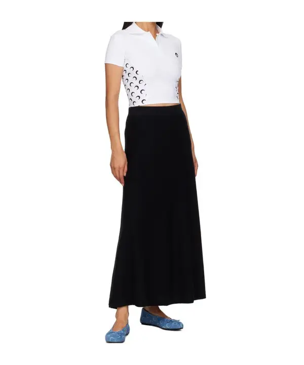 MARINE SERRE Short Sleeve Printed Polo Shirt