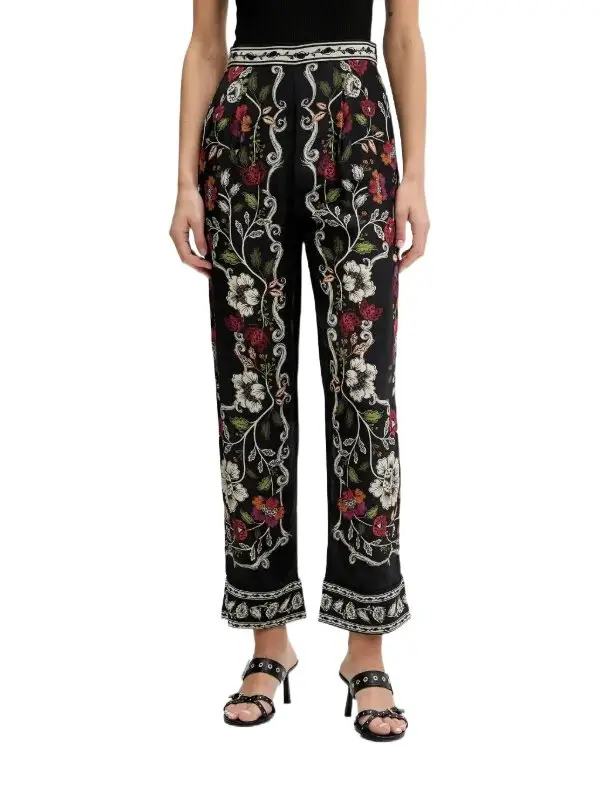 Farm Rio Floral-print Trousers - Black