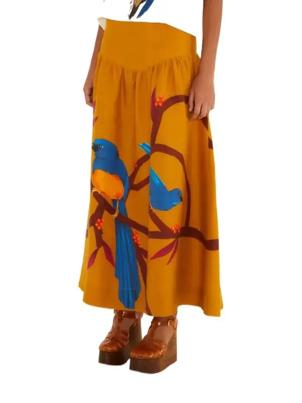 Farm Rio Bird-print Skirt