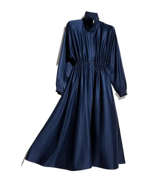 Gucci Gathered-waist Crest Embroidered Long Dress