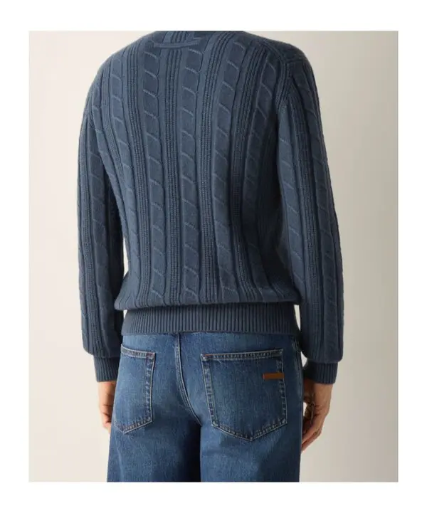 Zegna Melange Oasi Cashmere Crewneck - Light Blue