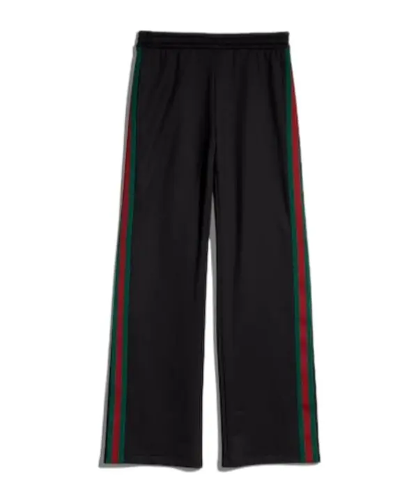 Gucci Cotton Jersey Leisure Pants With Web - Black