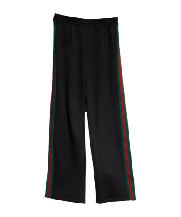 Gucci Cotton Jersey Leisure Pants With Web - Black