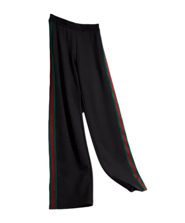 Gucci Cotton Jersey Leisure Pants With Web - Black