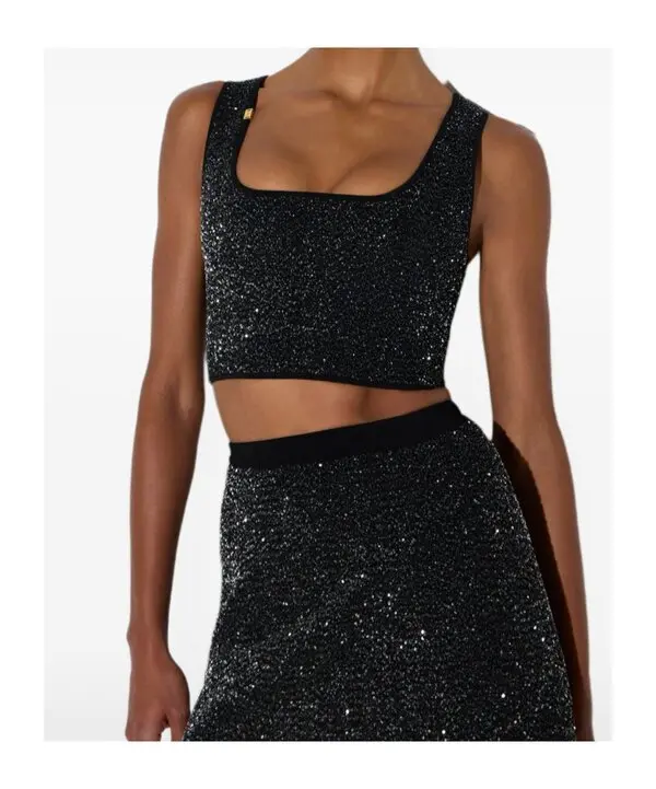 Elisabetta Franchi Knit Top With Sequins