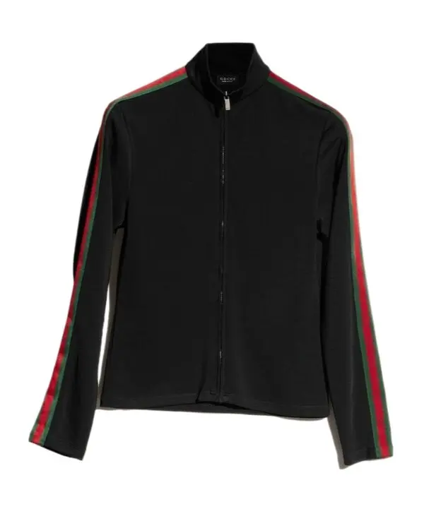 Gucci Viscose Jersey Zip Jacket With Web