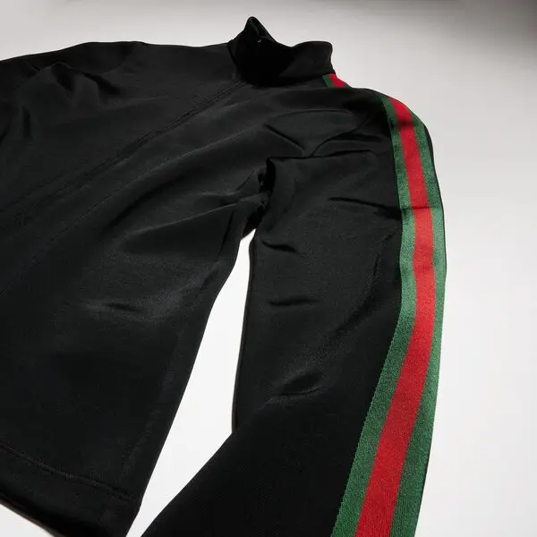Gucci Viscose Jersey Zip Jacket With Web