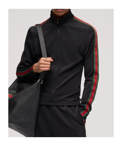 Gucci Viscose Jersey Zip Jacket With Web