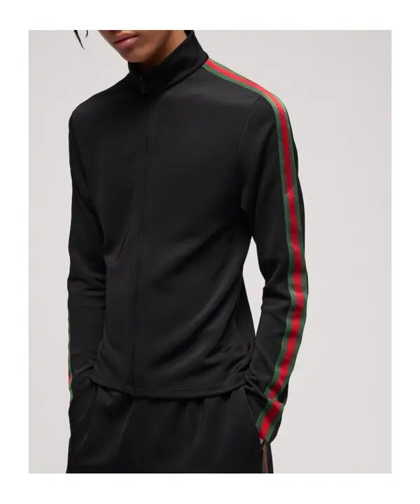 Gucci Viscose Jersey Zip Jacket With Web