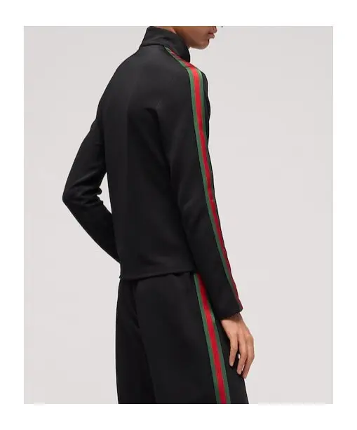 Gucci Viscose Jersey Zip Jacket With Web