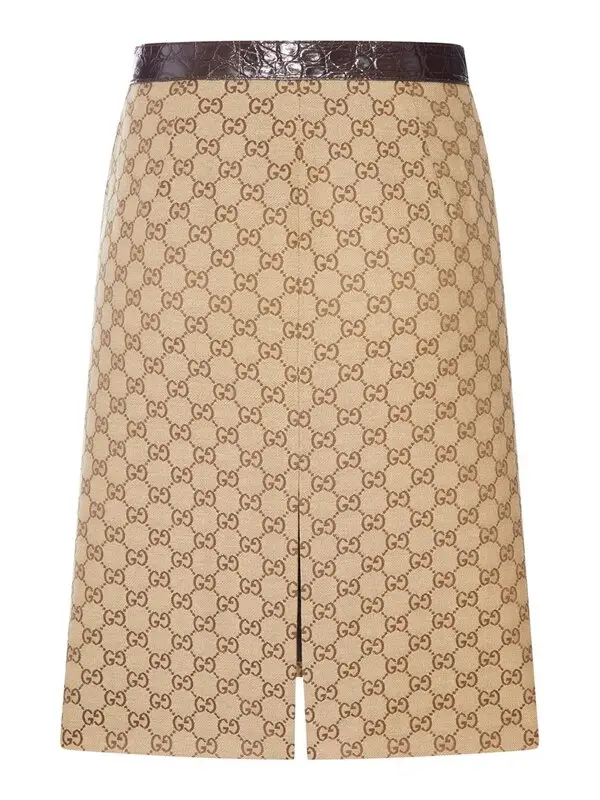 Gucci Gg Cotton Canvas Skirt
