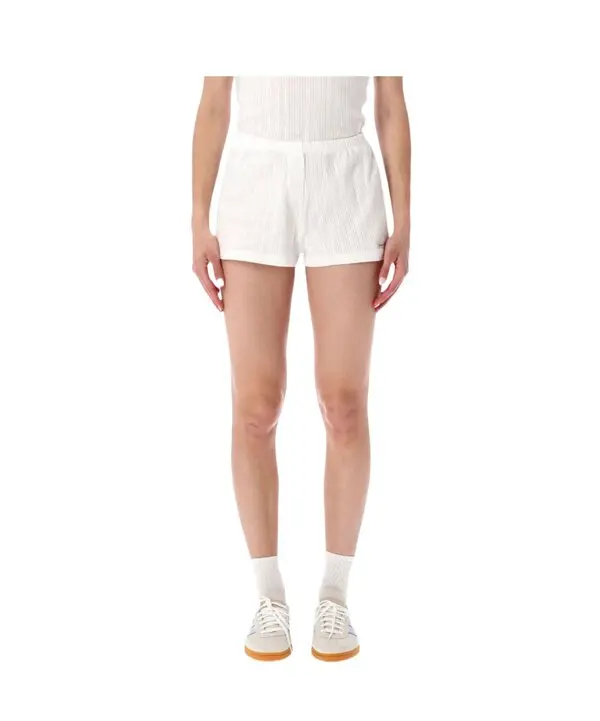 SPORTY  RICH Sporty Rich Pointelle Logo Knit Shorts