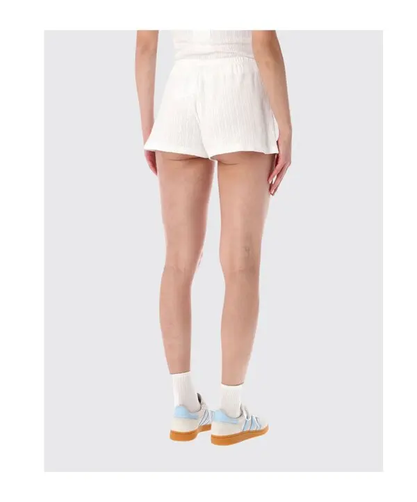 SPORTY  RICH Sporty Rich Pointelle Logo Knit Shorts