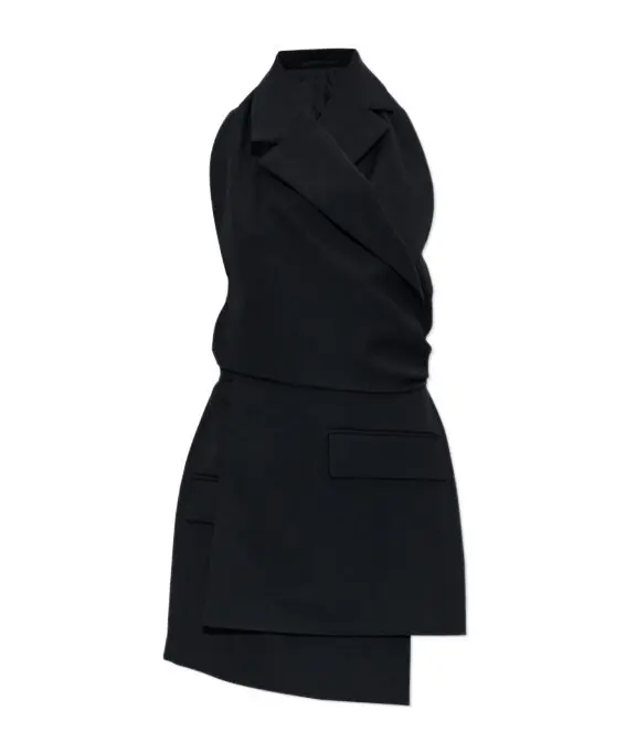 Dries Van Noten Backless Wool Twill Top