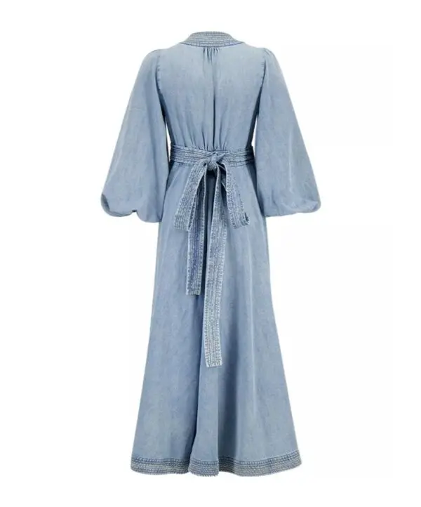 Zimmermann Indra Wrap Midi Dress - Light Blue