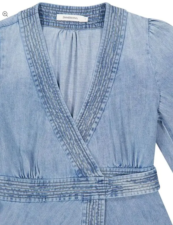 Zimmermann Indra Wrap Midi Dress - Light Blue