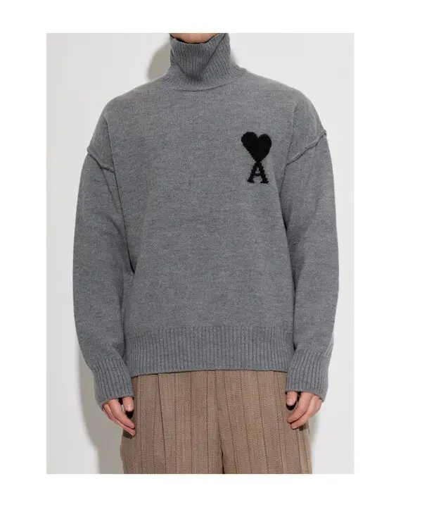 AMI Paris De Coeur Roll-neck Sweater