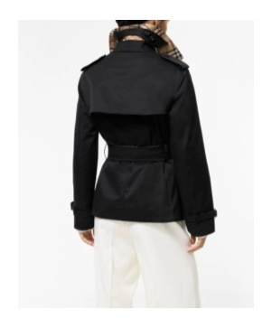 Burberry Double Breasted Belted Short Trench Coat