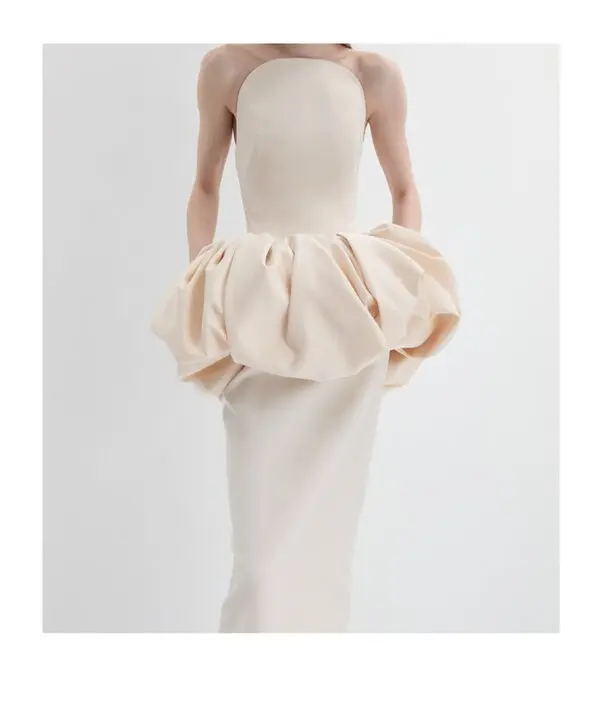 Magda Butrym Bubble Peplum Column Gown