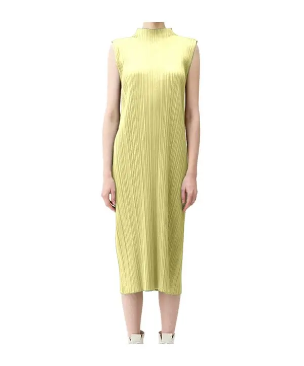 Issey Miyake Ruched High-neck Dress