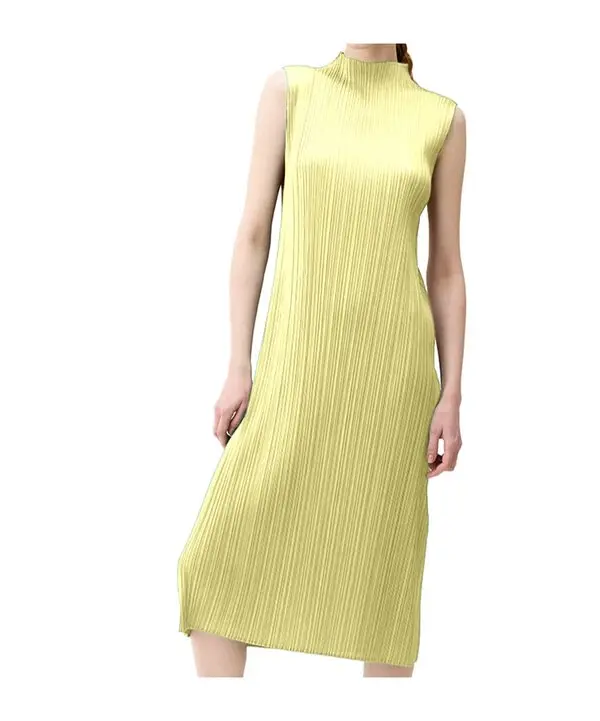 Issey Miyake Ruched High-neck Dress