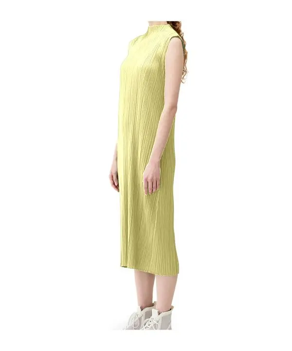 Issey Miyake Ruched High-neck Dress