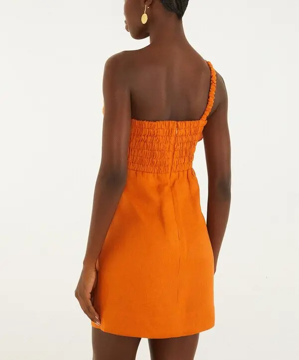 Farm Rio Ruffle One-shoulder Mini Dress