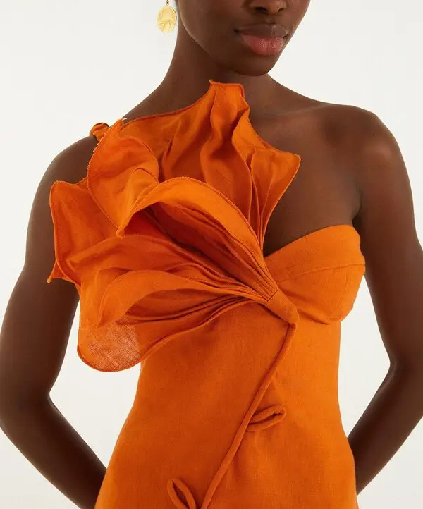 Farm Rio Ruffle One-shoulder Mini Dress