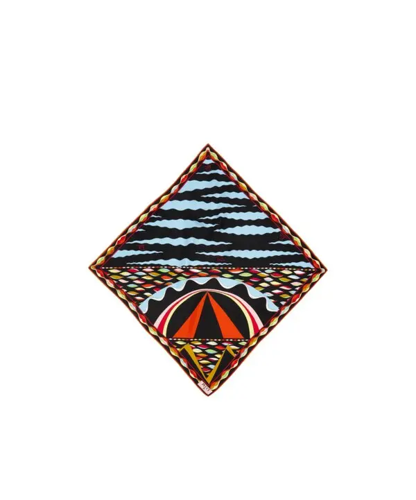 Emilio Pucci Mixed Print Silk Scarf