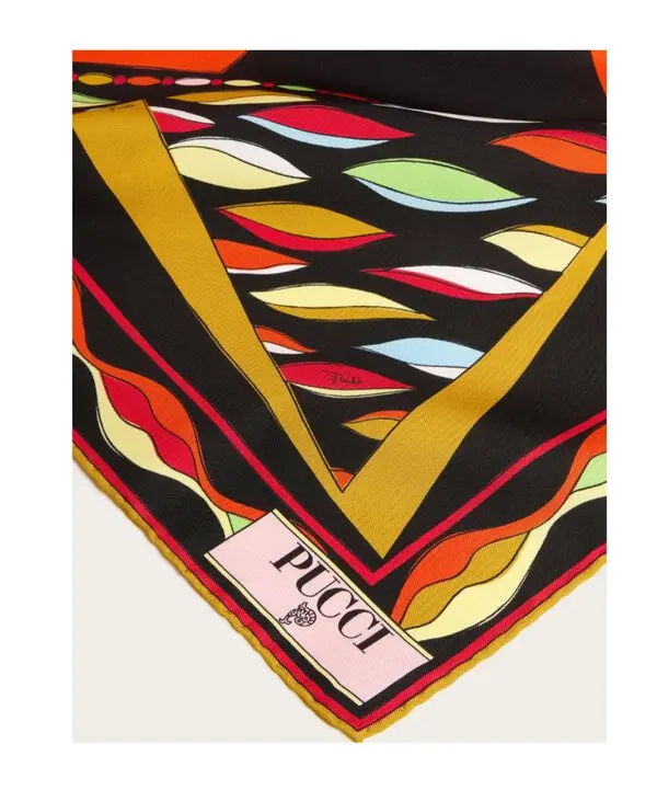 Emilio Pucci Mixed Print Silk Scarf