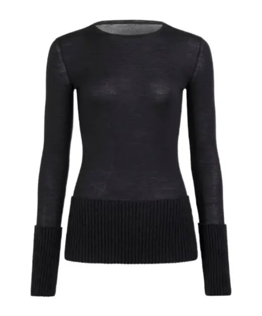 Alaïa Crew-neck Knit Top - Black