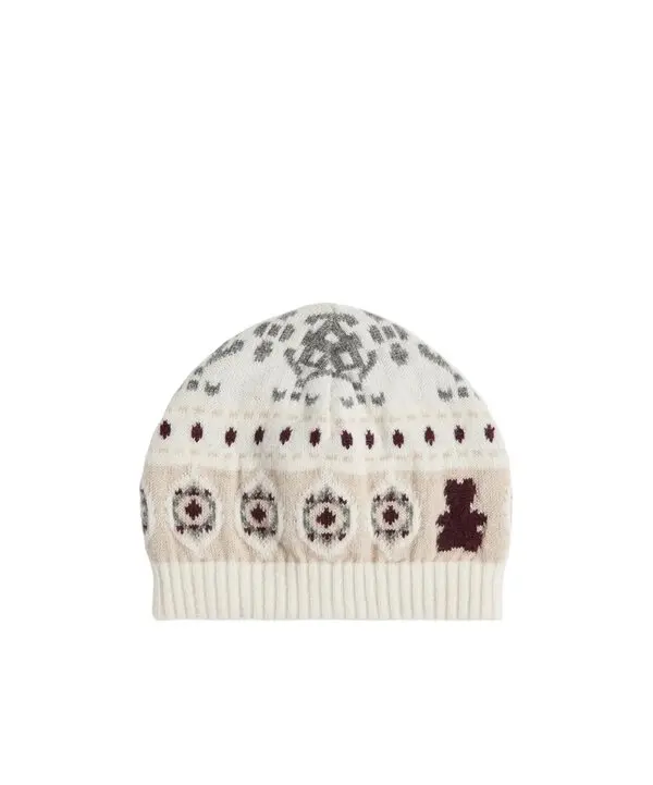 Brunello Cucinelli Cashmere Jacquard Baby Bernie Beanie - Panama