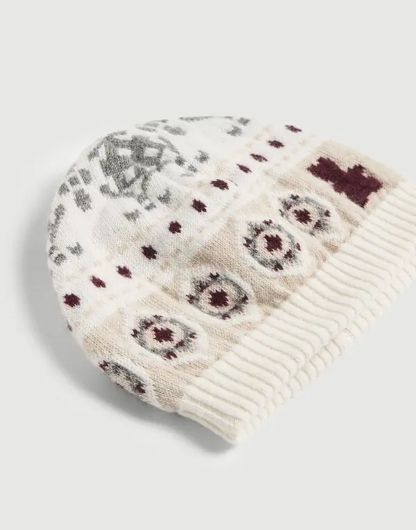 Brunello Cucinelli Cashmere Jacquard Baby Bernie Beanie