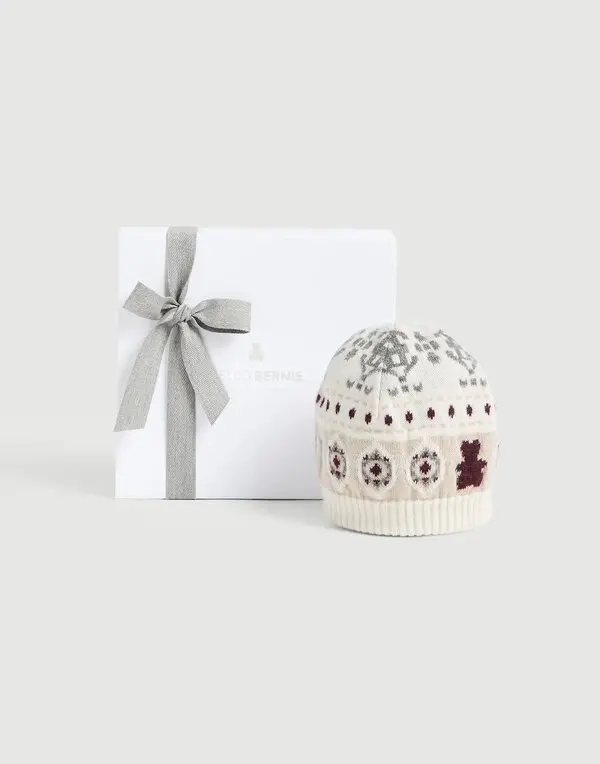 Brunello Cucinelli Cashmere Jacquard Baby Bernie Beanie