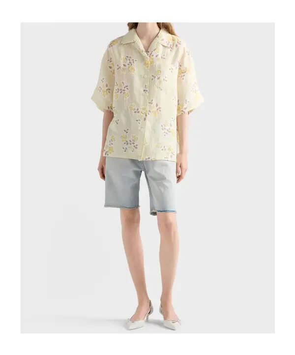 Prada Floral Print Old Linen Shirt