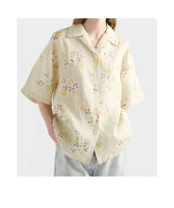Prada Floral Print Old Linen Shirt