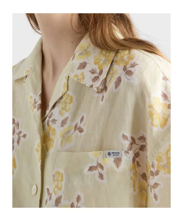 Prada Floral Print Old Linen Shirt