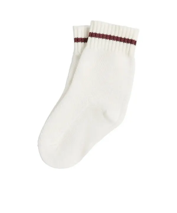 Brunello Cucinelli Bernie Waffle-stitch Socks - White/red