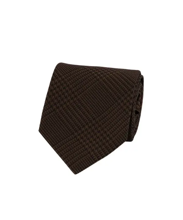 TOM FORD Houndstooth Silk Tie - Brown