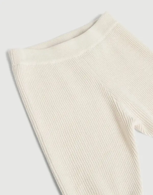 Brunello Cucinelli Cotton English Rib Knit Baby Bernie Trousers