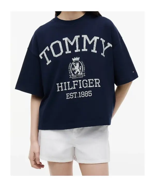 Tommy Hilfiger Logo-print Drop-shoulder T-shirt