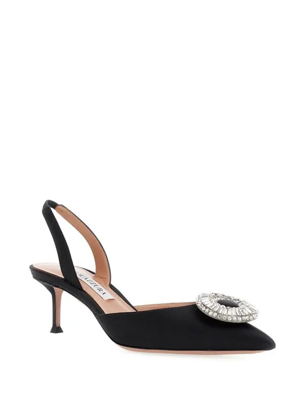 AQUAZZURA Crystal Hoop Slingback Pumps