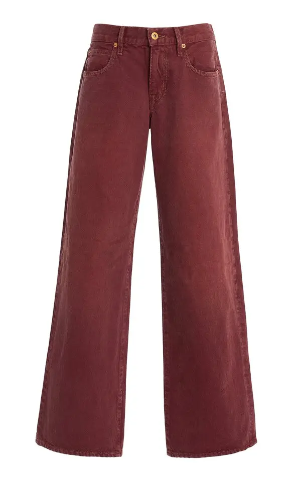SLVRLAKE Lexi Rigid Low-rise Wide-leg Jeans - Red