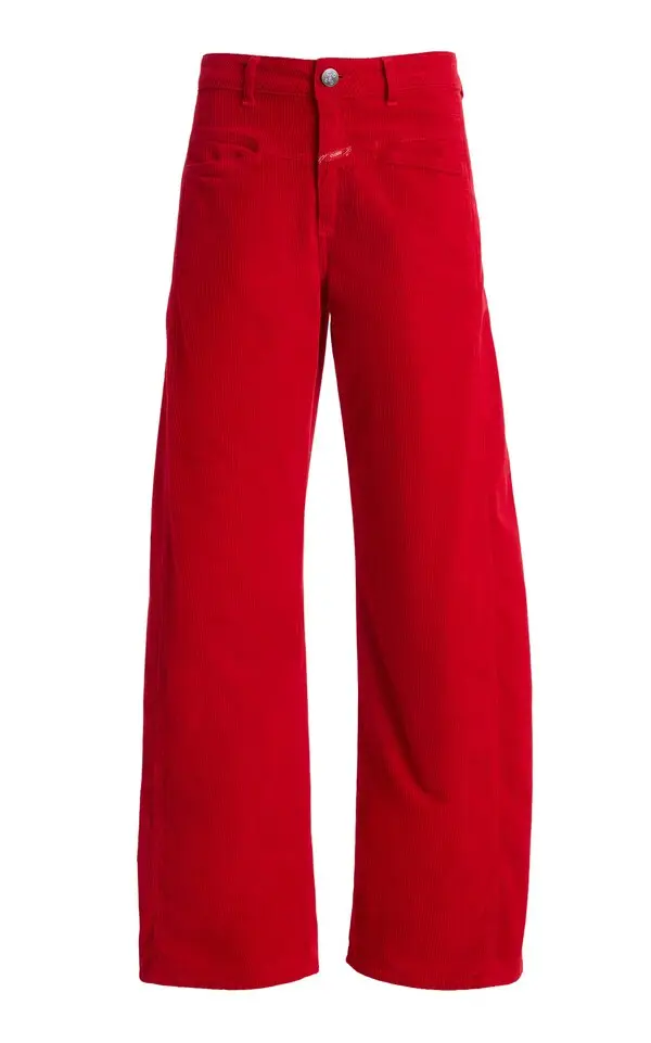 Closed Tori-x Stretch-corduroy Mid-rise Barrel-leg Jeans - Red
